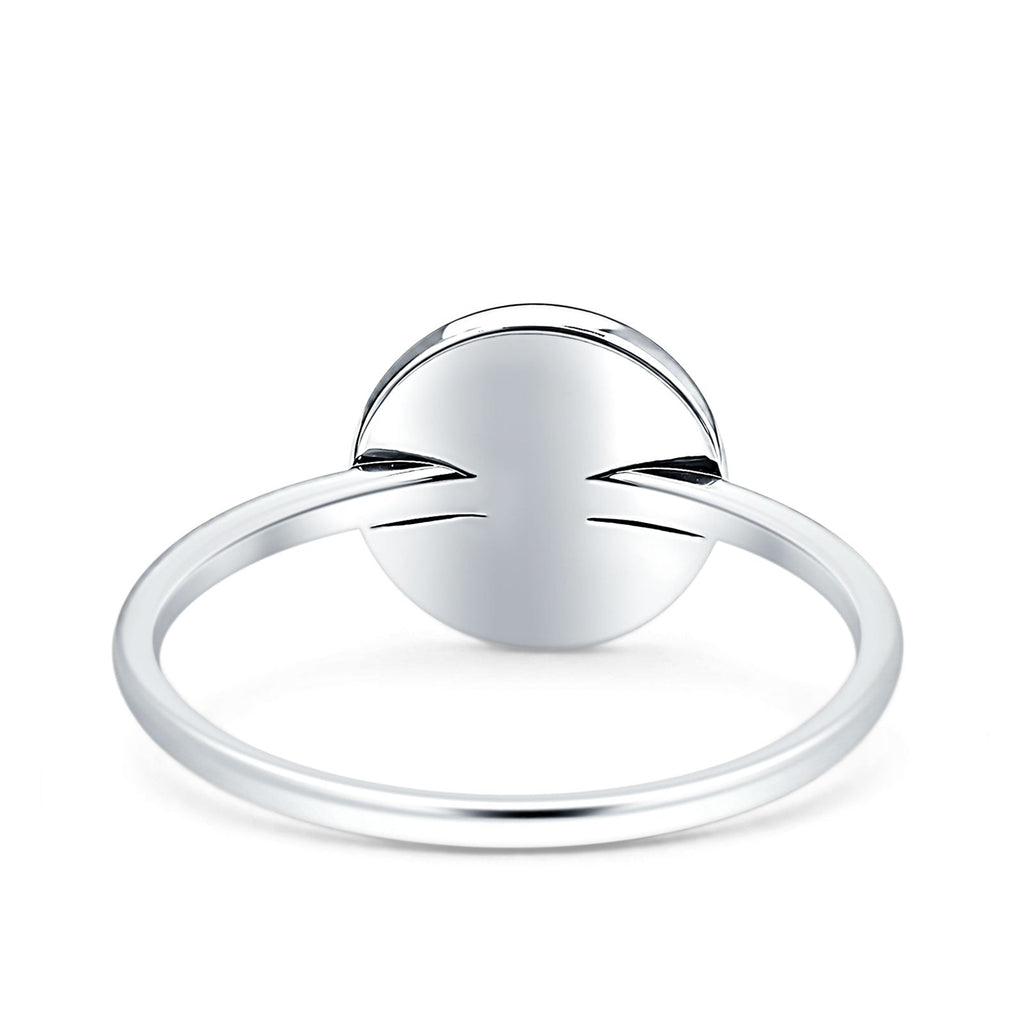 Lab Created Moonstone Moon Phase Ring Oxidized 925 Sterling Silver Who