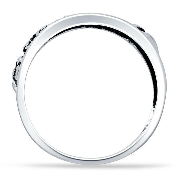 Minimalist 9mm Good Luck Rings Oxidized Band 925 Sterling Silver Whole