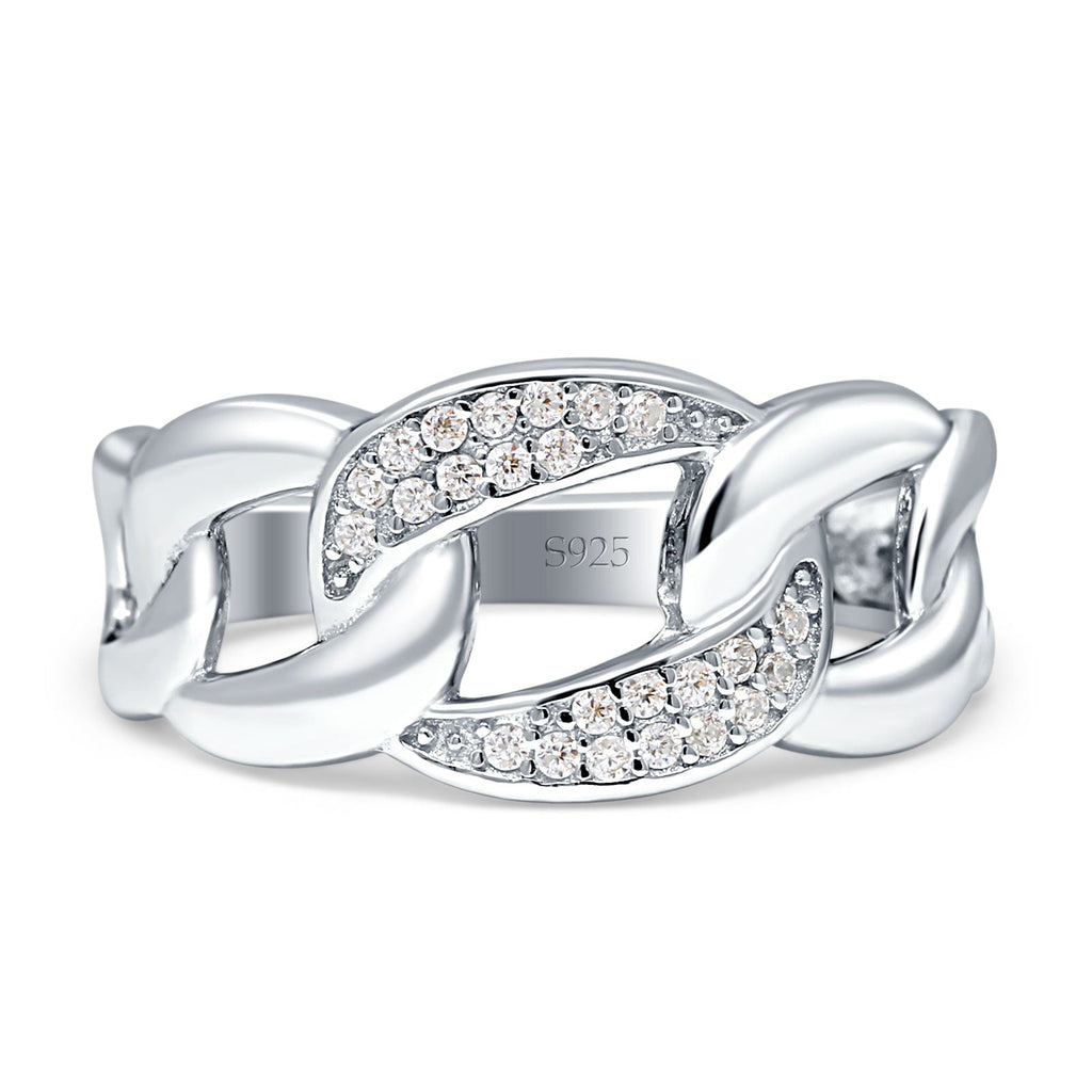 Link Ring Cubic Zirconia 925 Sterling Silver Wholesale