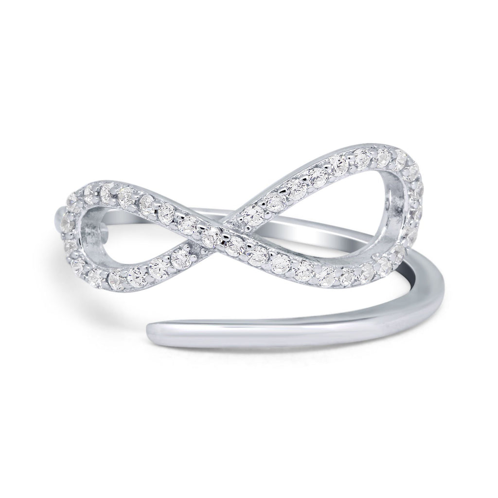 Infinity Promise Ring Round Eternity Simulated Cubic Zirconia 925 Ster