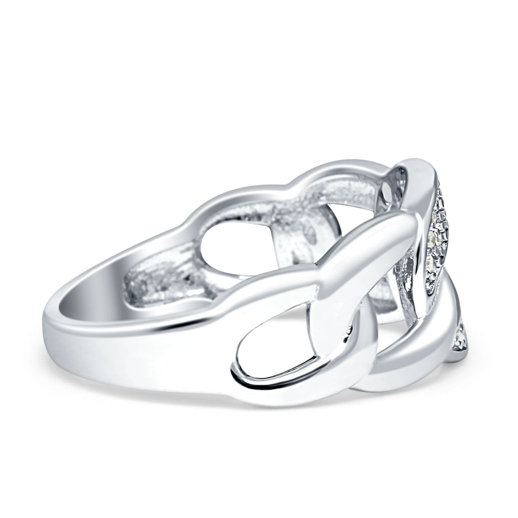 Link Ring Cubic Zirconia 925 Sterling Silver Wholesale